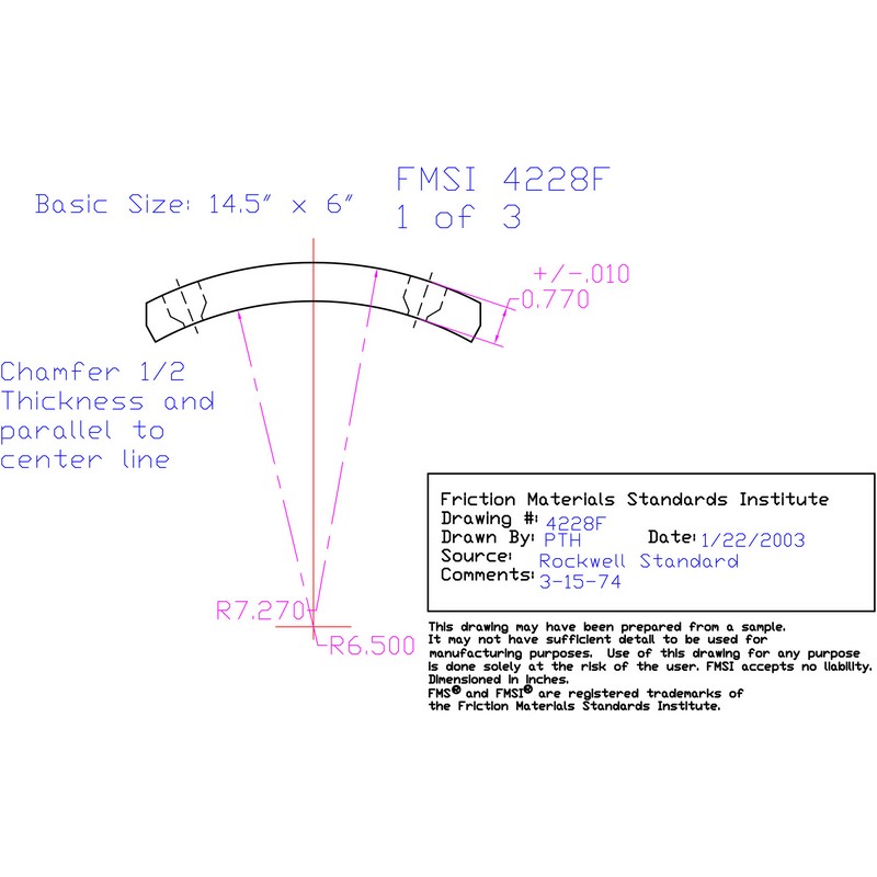 Abex Friction Products EX4228FDXX-S43 Drum Brake Shoe Lining – FORTLUFT ...