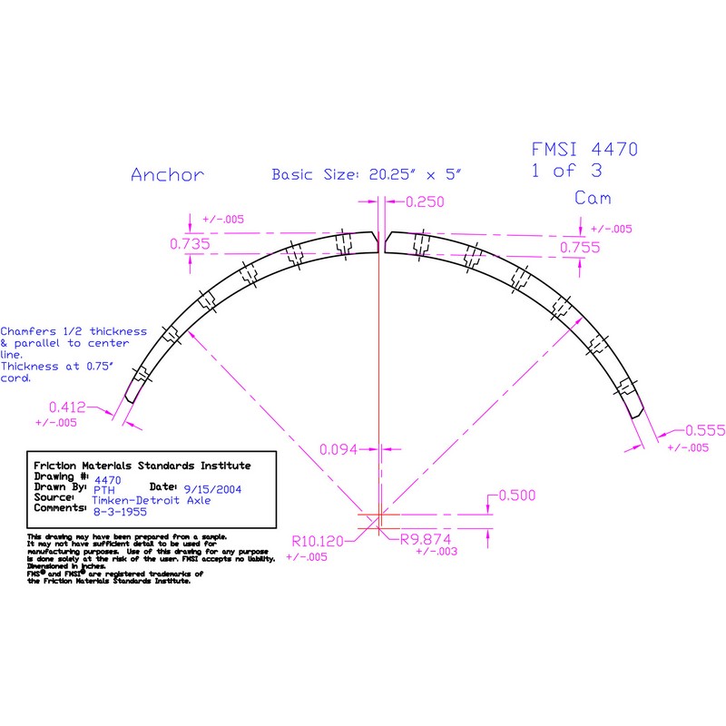 Abex Friction Products EX4470D-S43 Drum Brake Shoe Lining – FORTLUFT ...